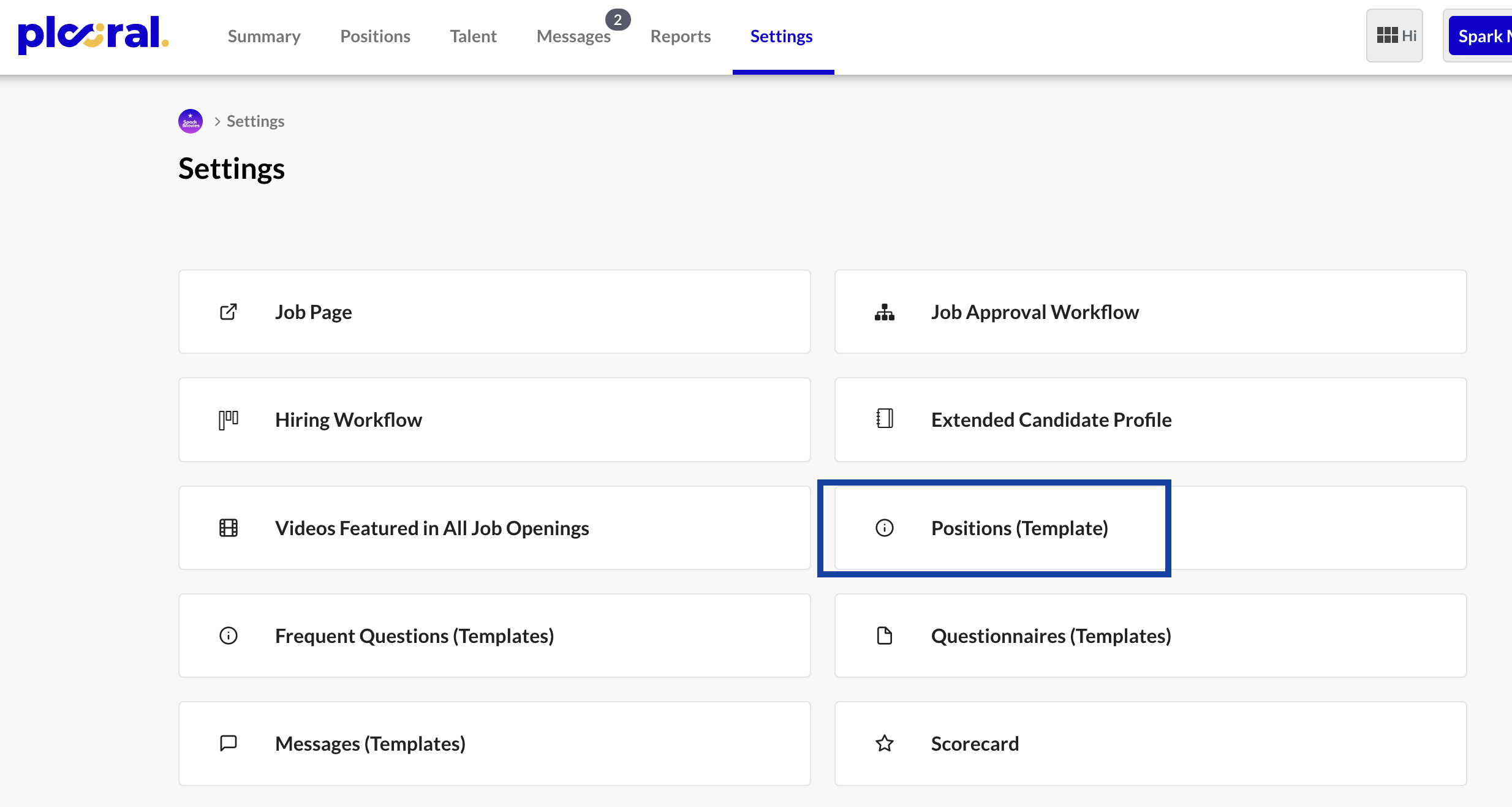 Position Template – Help Center